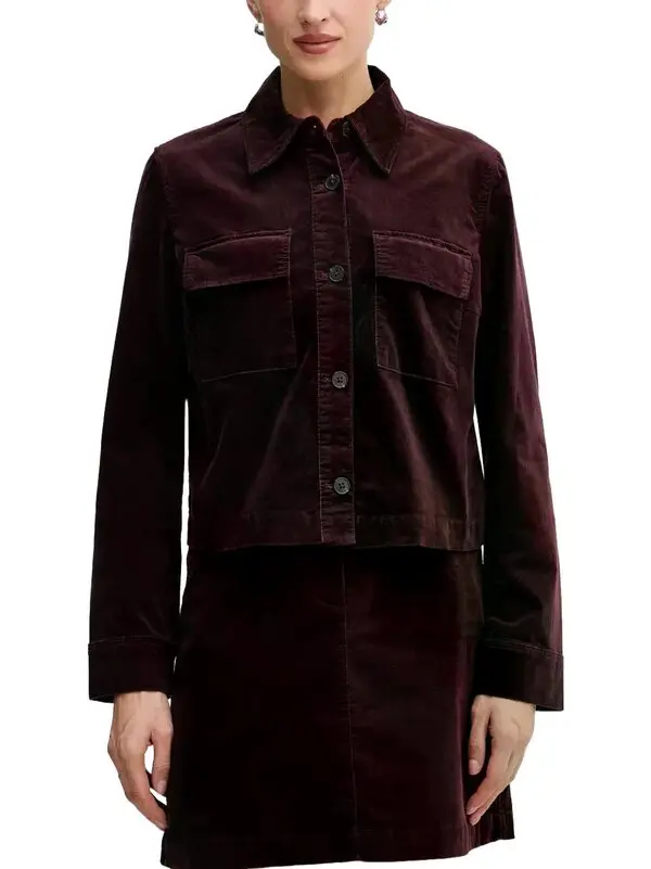 Marc O'polo Chest-pocket Velvet Jacket - Purple