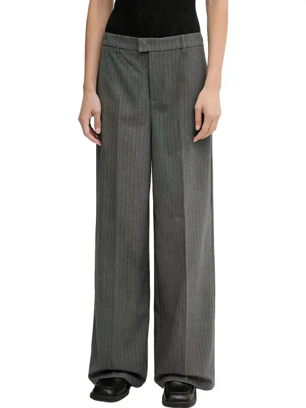 Marc O'polo Pinstripe Wide-leg Trousers - Grey