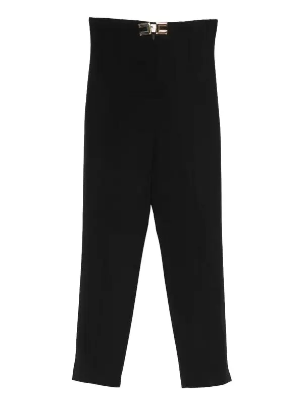 Elisabetta Franchi Logo-detail Tailored Trousers - Black