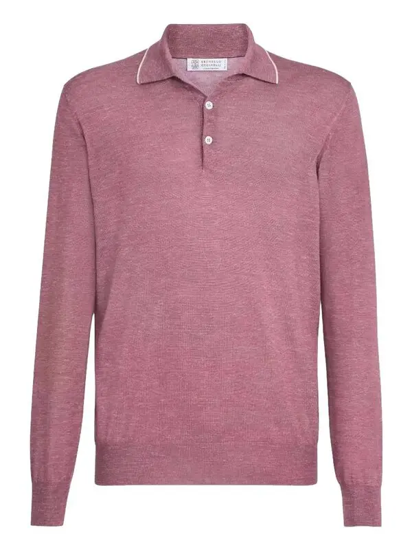Brunello Cucinelli Long-sleeve Polo Shirt - Red