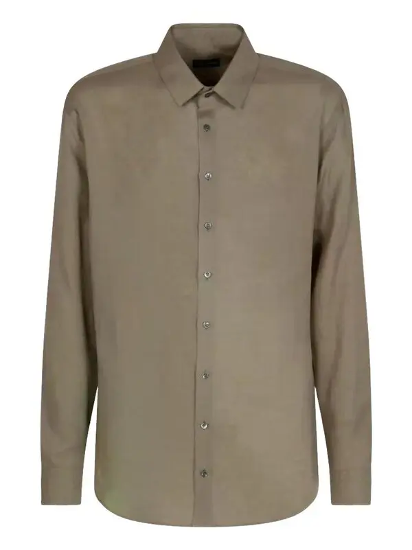 Giorgio Armani Point-collar Shirt - Brown
