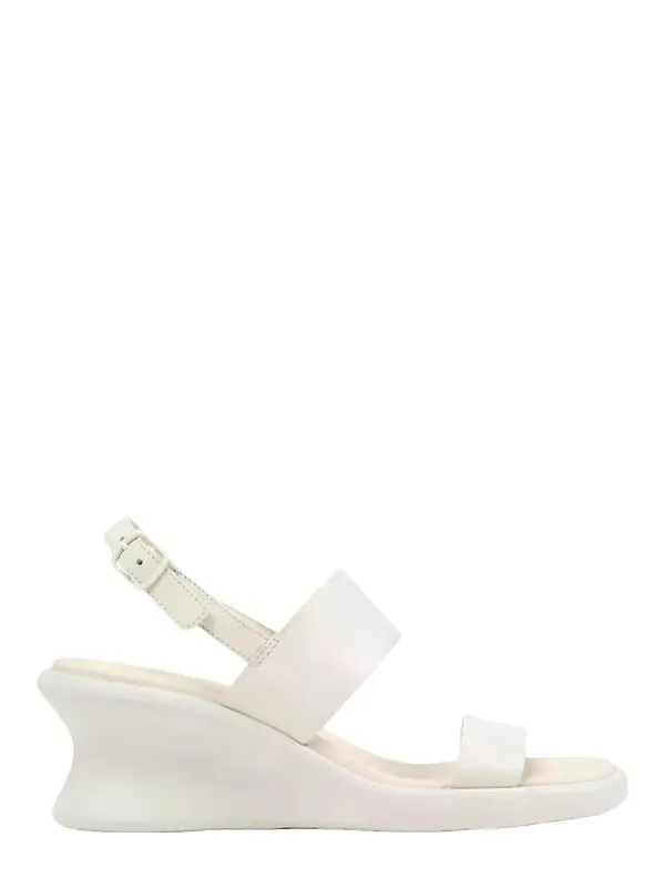 Camper Louise Leather Wedge Sandals - White