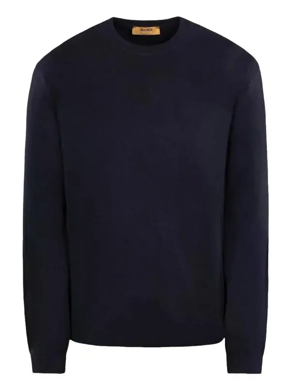 MOORER Orvieto Crew-neck Sweater - Blue
