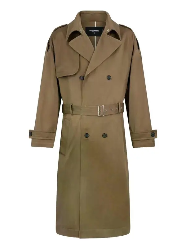 Dsquared2 Belted Double-breasted Trench Coat - Brown