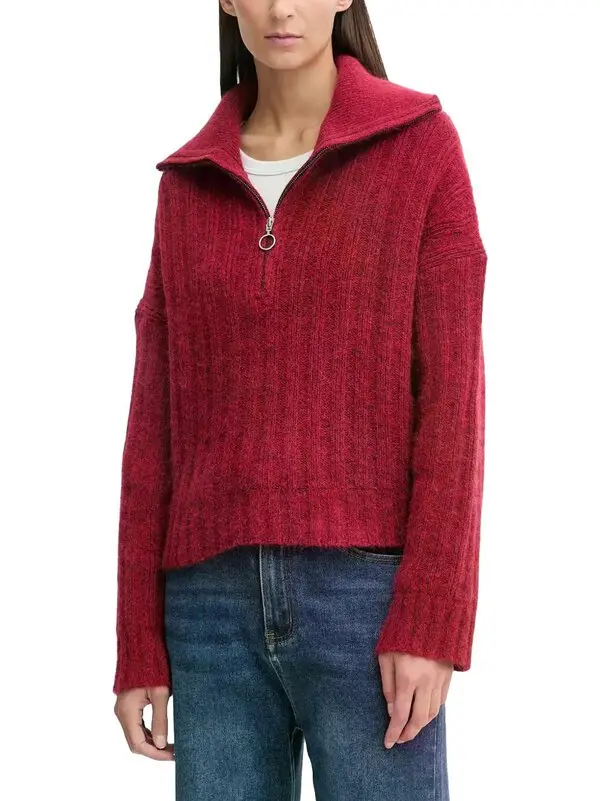 Marc O'polo Zip Knitted Jumper - Red