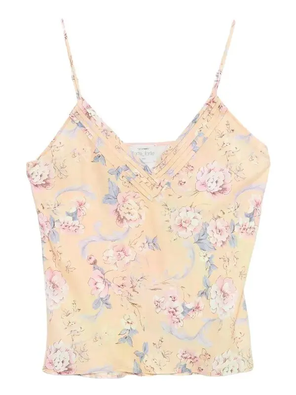 FORTE_FORTE Floral-print Blouse - Orange