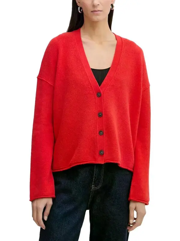 Marc O'polo Buttoned V-neck Knitwear - Red