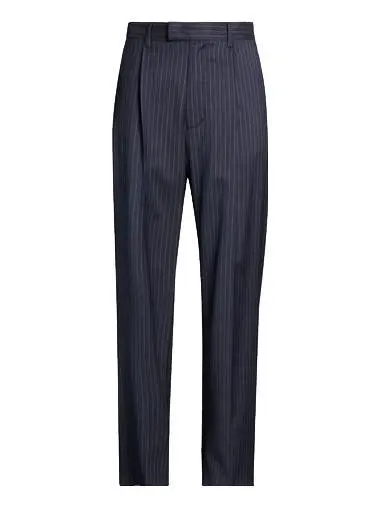 WINNIE NYC Striped Virgin Wool & Silk Tailored Pants - Navy
