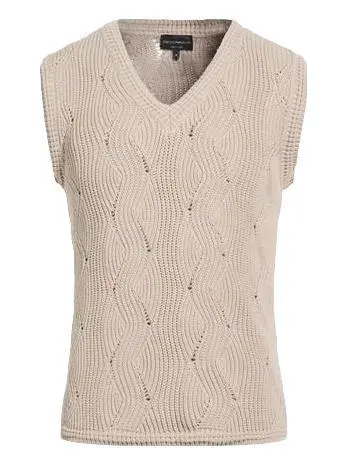 Emporio Armani Sleeveless V-neck Ribbed-knit Top - Beige