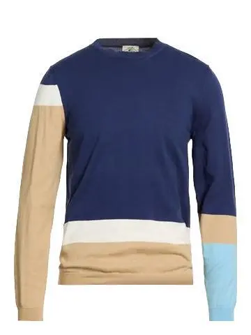 MQJ Intarsia-knit Cotton Crewneck Sweater - Blue