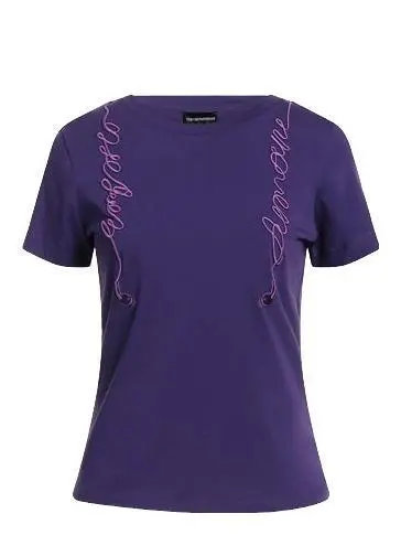 Emporio Armani T-shirt In Cotton And Elastane - Purple