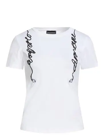 Emporio Armani T-shirt In Cotton And Elastane - White