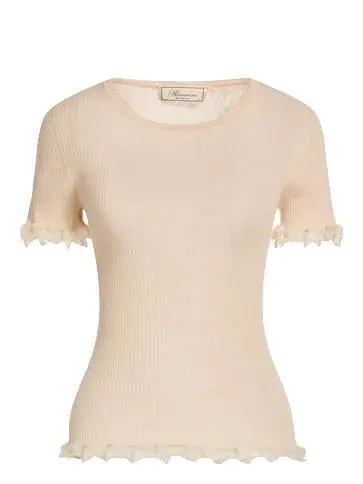 Blumarine Knitted Lightweight Crewneck Top - Pink