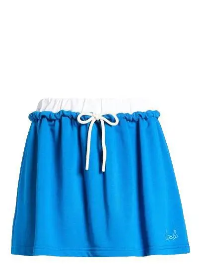 VICOLO Flared Mini Skirt With Embroidered Logo - Blue