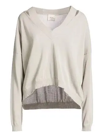 ALYSI Sweater In Ivory Cotton - Grey
