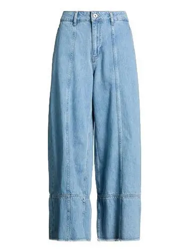 OTTOD'AME Wide-leg Jeans With Fringed Hem - Blue