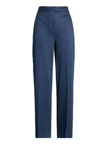 CIRCOLO 1901 Wide-leg Linen And Cotton Pants - Blue