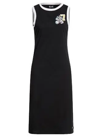 EA7 Jersey Midi T-shirt Dress - Black
