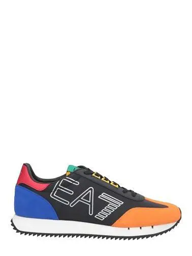 EA7 Low-top Sneakers With Suede Trims - Black