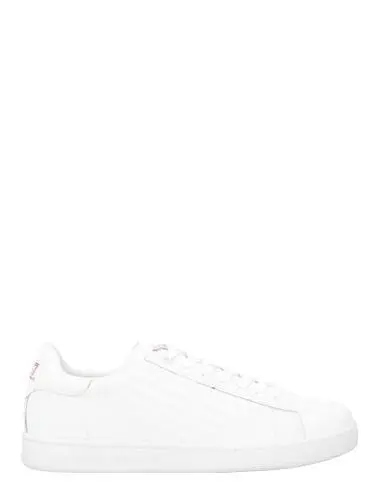 EA7 Camouflage-print Leather Sneakers - White