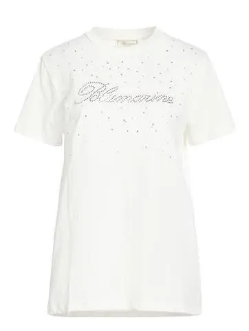 Blumarine Cotton Jersey T-shirt With Appliqués - White