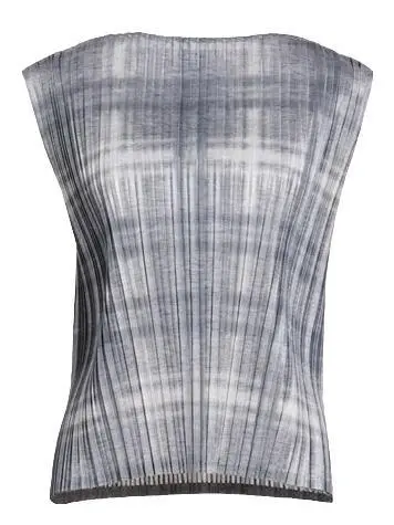 Giorgio Armani Tie-dyed Pleated Jersey Top - Grey