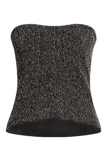 ALYSI Knitted Strapless Tube Top - Black