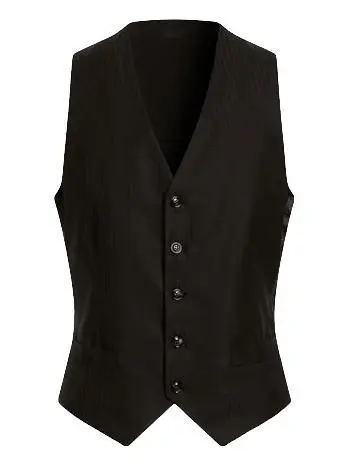 Giorgio Armani Tailored Vest In Virgin Wool - Black