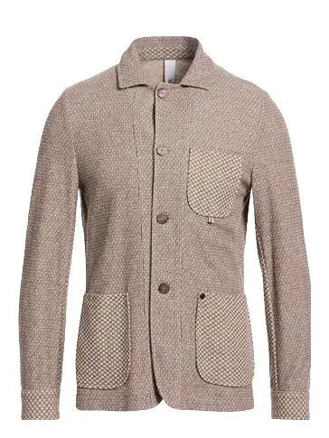 DISTRETTO 12 Single-breasted Knitted Blazer - Brown