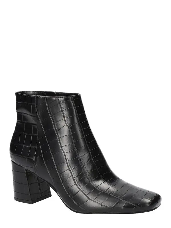 BELLA VITA Wilma Croc-embossed Bootie - Black Croco