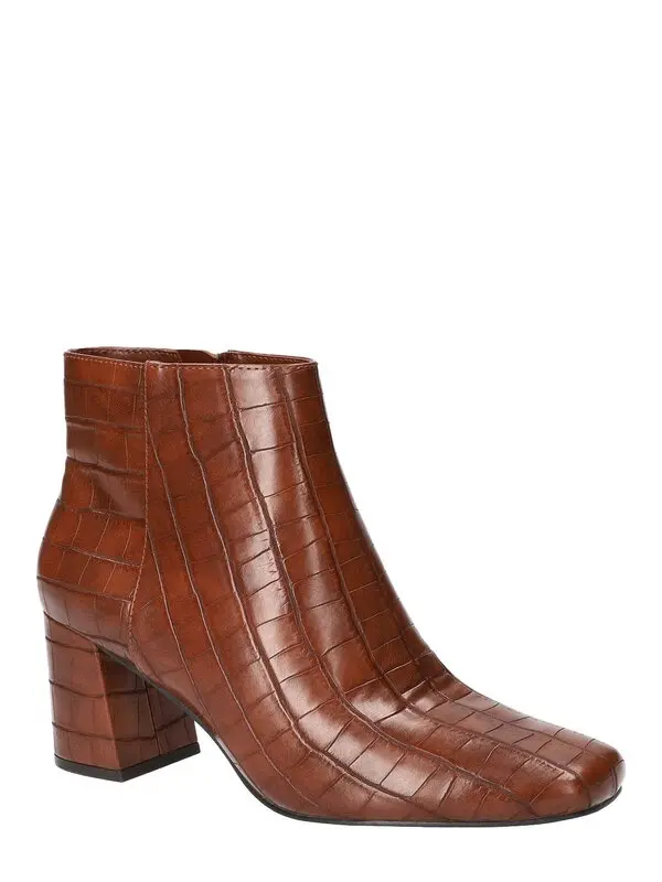BELLA VITA Wilma Croc-embossed Bootie - Tan Croco