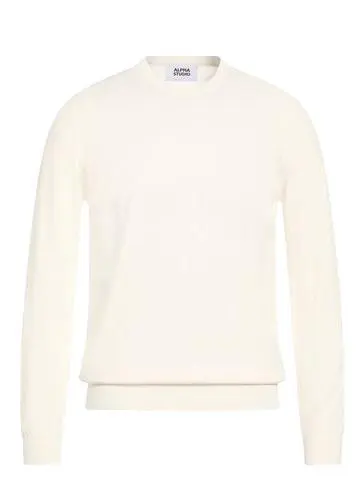 Alpha Studio Knitted Cotton Sweater - White