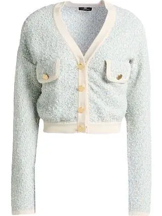 Elisabetta Franchi Sky Knit Tweed Cardigan - Blue