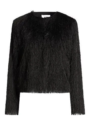Alpha Studio Woven Jacket With Fringe Detail - Black