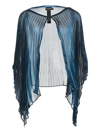 Giorgio Armani Viscose, Silk, And Metallic Fiber Cape - Blue