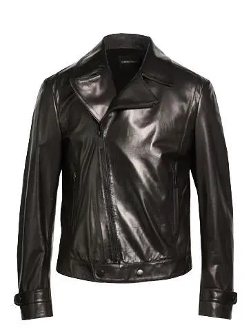Emporio Armani Lambskin Biker Jacket - Black
