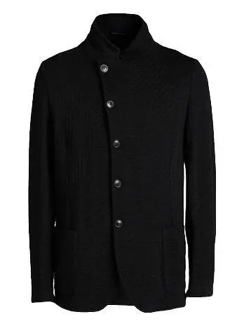 Emporio Armani Knitted Single-breasted Jacket - Black
