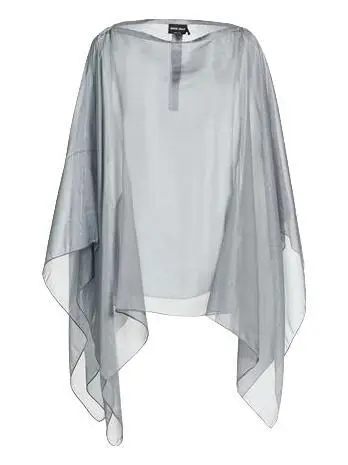 Giorgio Armani Viscose, Silk, And Metallic Fiber Cape - Grey