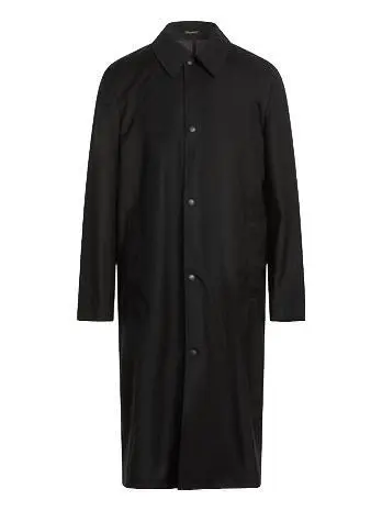 Emporio Armani Virgin Wool Overcoat & Trench Coat - Black