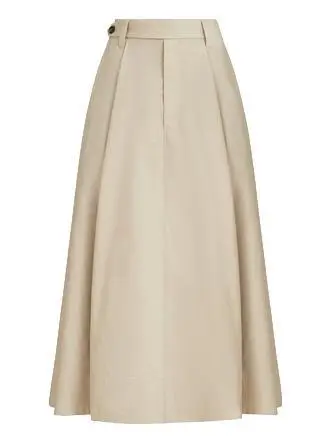 Brunello Cucinelli Sartorial Skirt With Monili Detailing - Beige