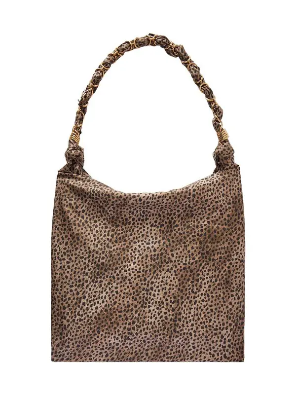 Saint Laurent Amalia Leopard-print Silk-satin Shoulder Bag - Animal Print