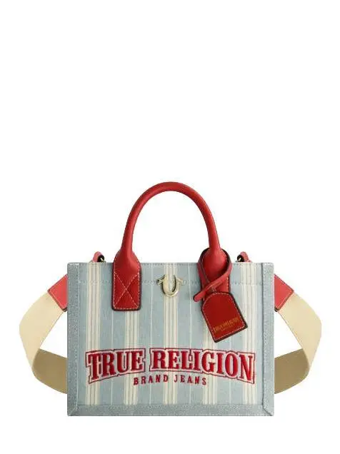 True Religion Stripe Modern Tote - Denim
