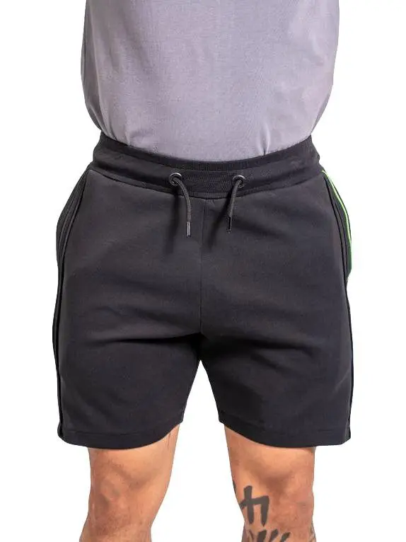 MACEOO Striped Athletic-fit Knit Shorts - Black