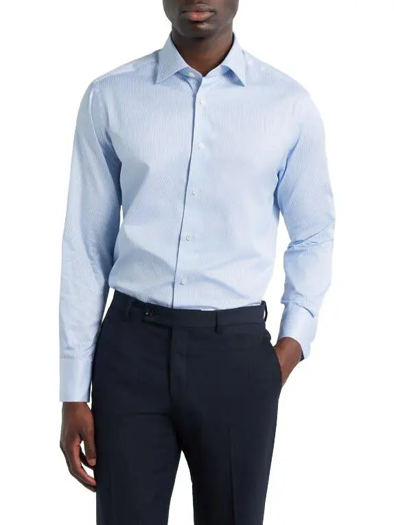 JACK VICTOR Hoffman Cotton Dress Shirt - Blue