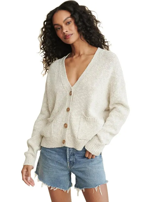 Jenni Kayne Cropped Cocoon Cardigan Sweater - Tan