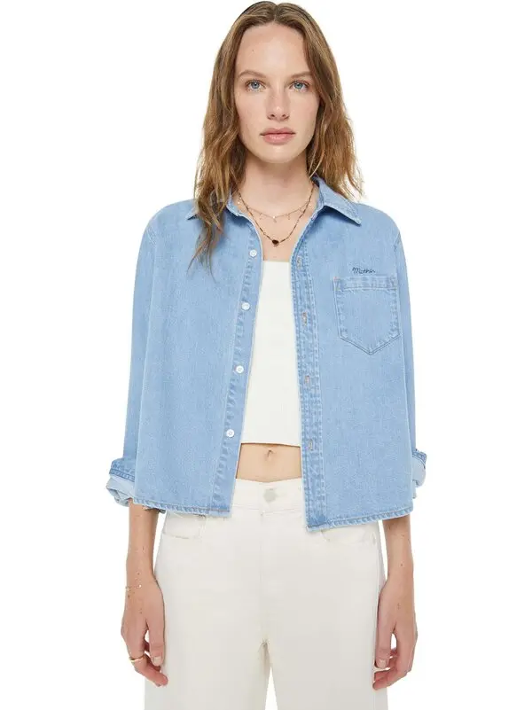 MOTHER The Honor Roll Grand Slam Shirt - Light Blue