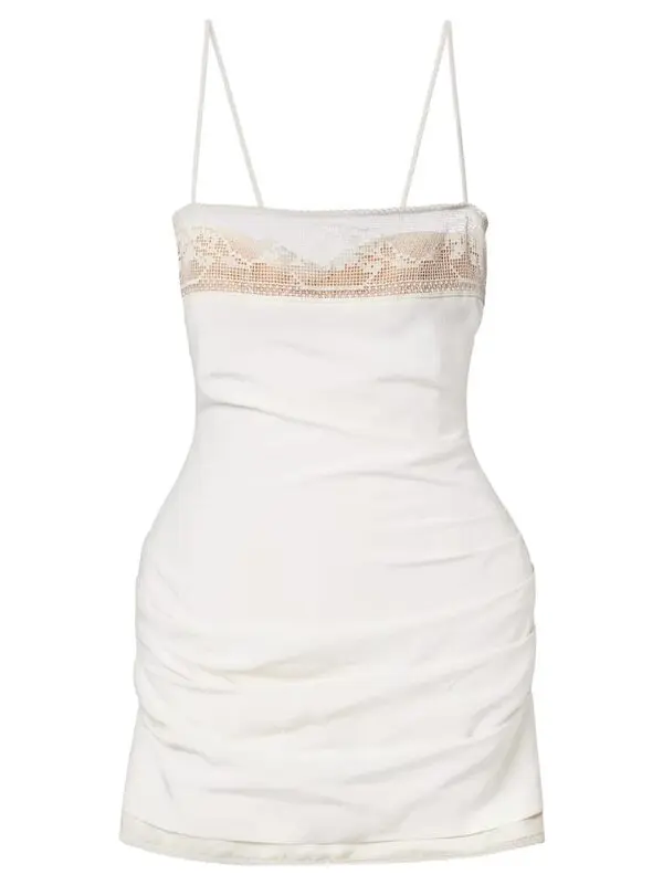 Magda Butrym Lace-trimmed Silk Mini Dress - White