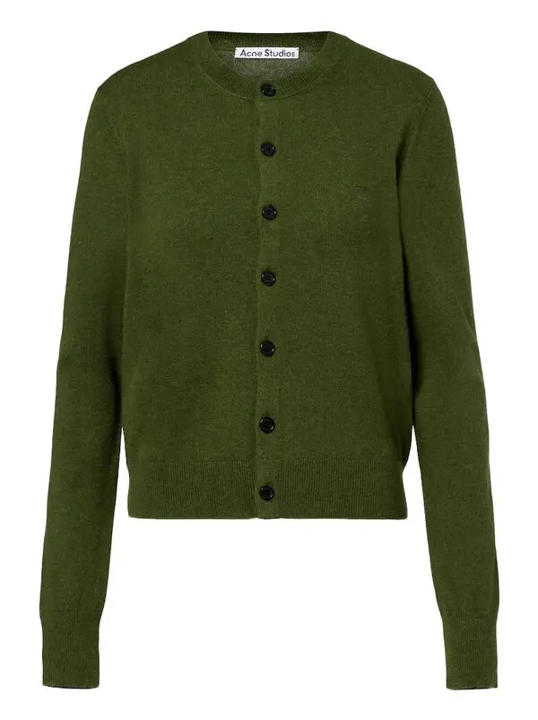 Acne Studios Wool And Yak-blend Cardigan - Green