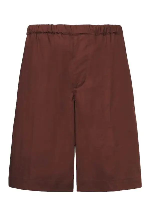 Plan C Coffee Cotton Shorts - Brown