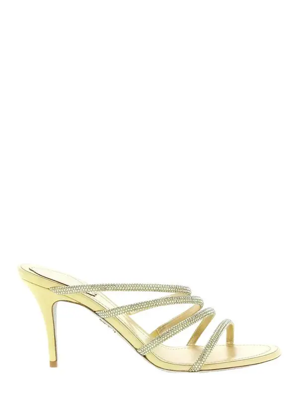 Rene Caovilla Erin Crystal-appliqué Sandals - Gold